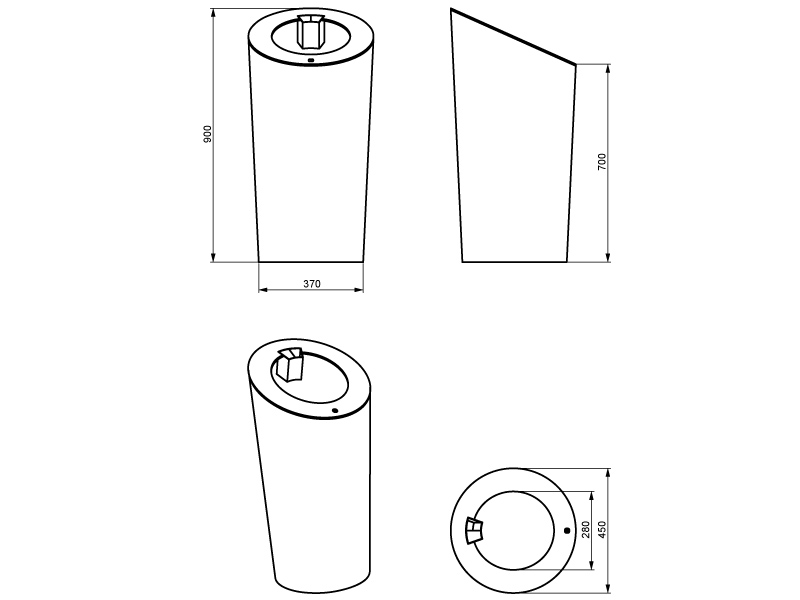 CONE LITTER BIN - The Italian Lab Australia
